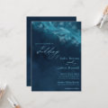 Elegant Deep Blue Ocean Wave Wedding Invitation | Zazzle