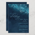 Elegant Deep Blue Ocean Wave Wedding Invitation | Zazzle