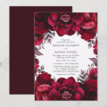 Elegant Deep Crimson Red Floral Romantic Wedding Invitation | Zazzle