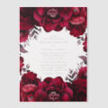 Elegant Deep Crimson Red Floral Romantic Wedding Vellum Invitations ...