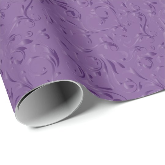 Elegant Deep Purple Damask Design Wrapping Paper | Zazzle.com