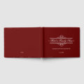 Elegant Deep Red Personalized Hotel Or Family Guest Book | Zazzle