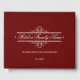 Elegant Deep Red Personalized Hotel Or Family Guest Book | Zazzle