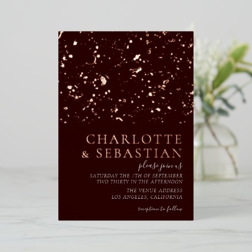 Elegant Deep Red Photo Wedding Personalized Foil Invitation | Zazzle