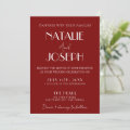 Elegant Deep Red White Burgundy Minimalist Wedding Invitation | Zazzle