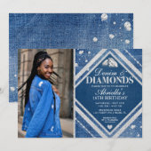 Elegant Denim and Diamonds Photo Invitation | Zazzle