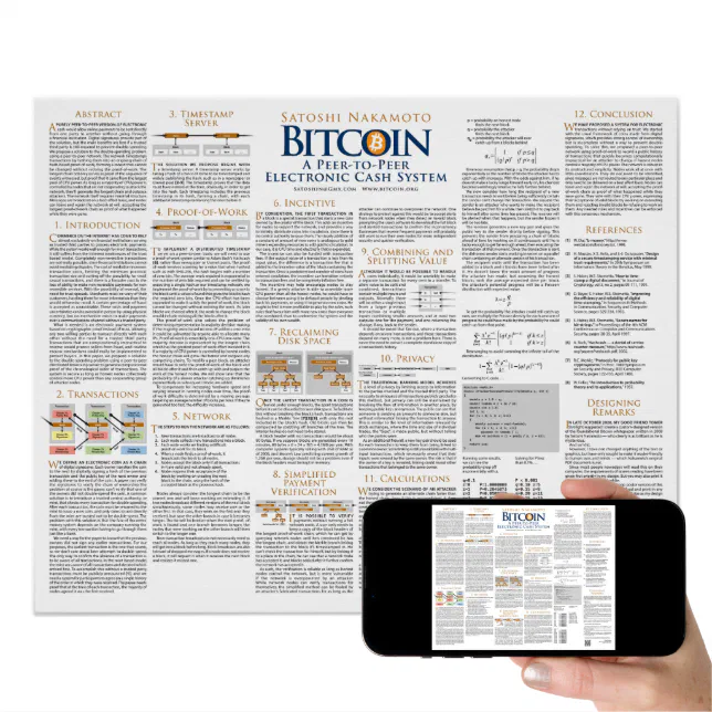 Elegant Design of the 2008 Bitcoin Whitepaper Poster | Zazzle Elegant Design of the 2008 Bitcoin Whitepaper Poster | Zazzle