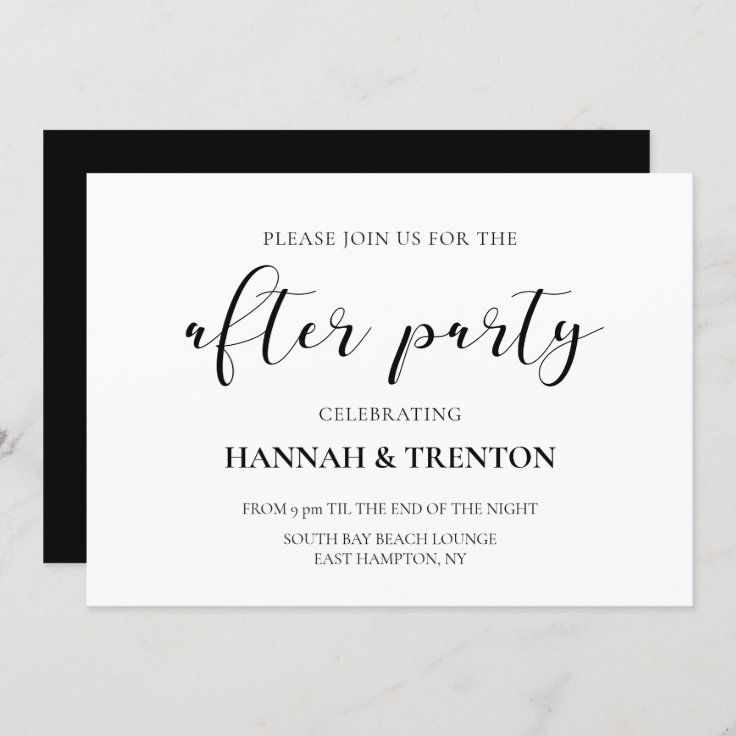 Elegant design wedding after party invitation | Zazzle