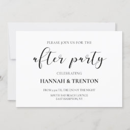 Elegant design wedding after party invitation | Zazzle