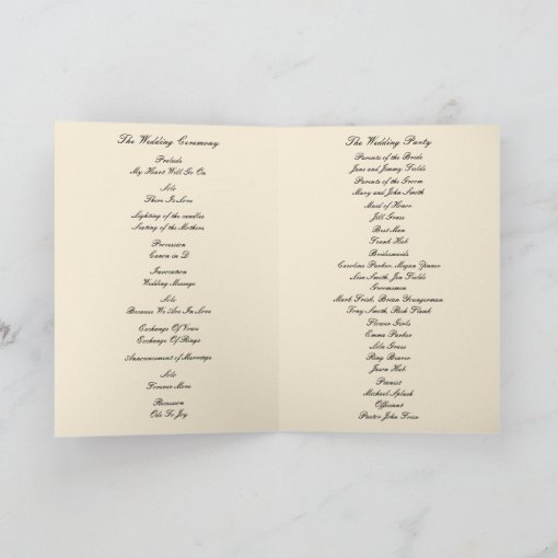 Elegant Diamond Black Ribbon Program Card | Zazzle