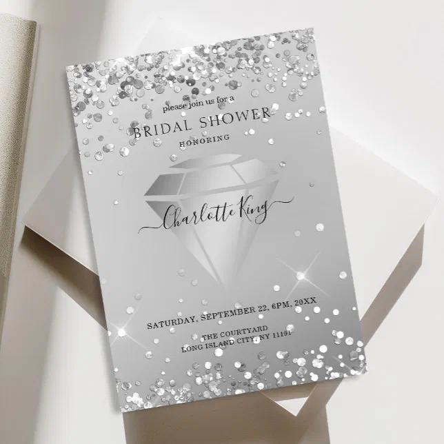 Elegant Diamond Einladung Invitation | Zazzle
