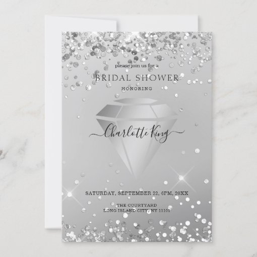 Elegant Diamond Einladung Invitation | Zazzle