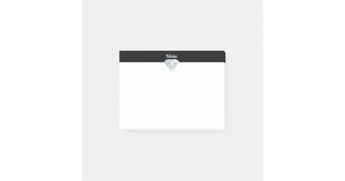 Elegant diamond on black and white post-it notes | Zazzle