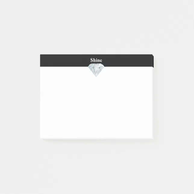 Elegant diamond on black and white post-it notes | Zazzle