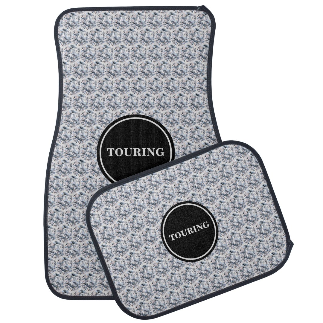 Elegant diamond pattern & calligraphy car floor mat | Zazzle