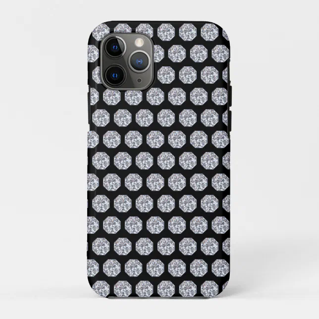 Elegant Diamond pattern on black Case-Mate iPhone Case | Zazzle