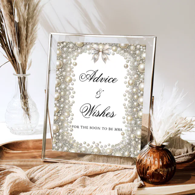 Elegant Diamonds and Pearls Advice and Wishes Poster | Zazzle