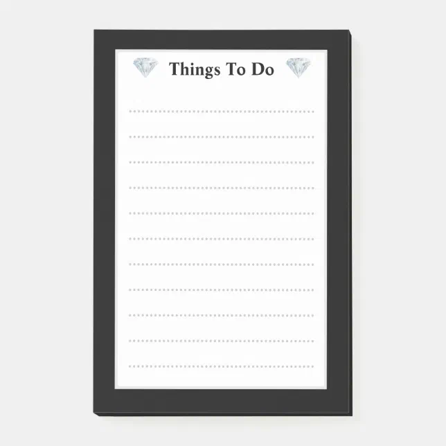 Elegant diamonds Lined Things To Do Post-it Notes | Zazzle