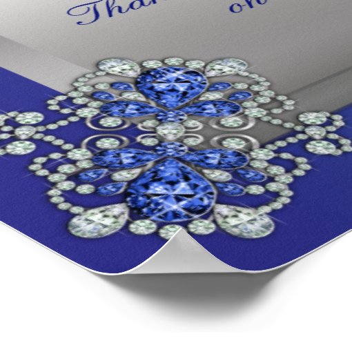 Elegant Diamonds Sapphire Wedding Seating Chart | Zazzle