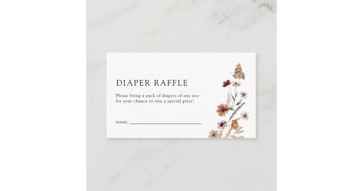 Elegant Diaper Raffle Enclosure Card | Zazzle