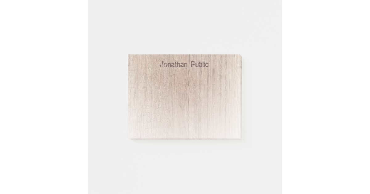 Elegant Distressed Text Wood Look Modern Template Post-it Notes | Zazzle