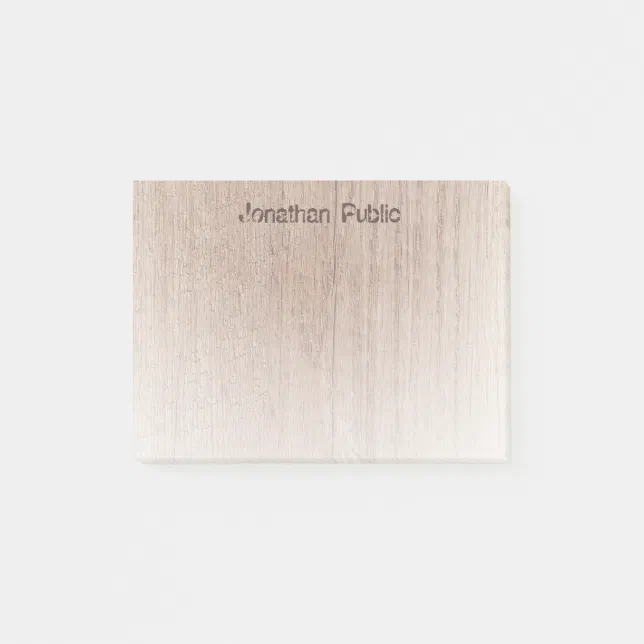 Elegant Distressed Text Wood Look Modern Template Post-it Notes | Zazzle