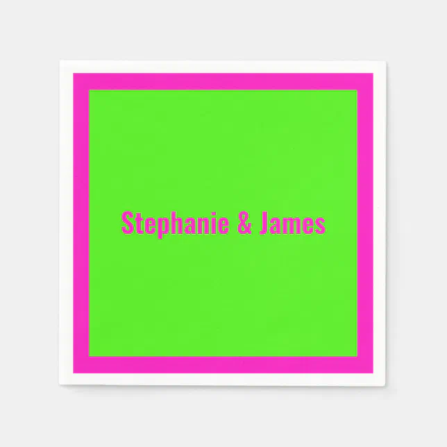 Elegant DIY Colors Shocking Pink Lime Green Napkins | Zazzle