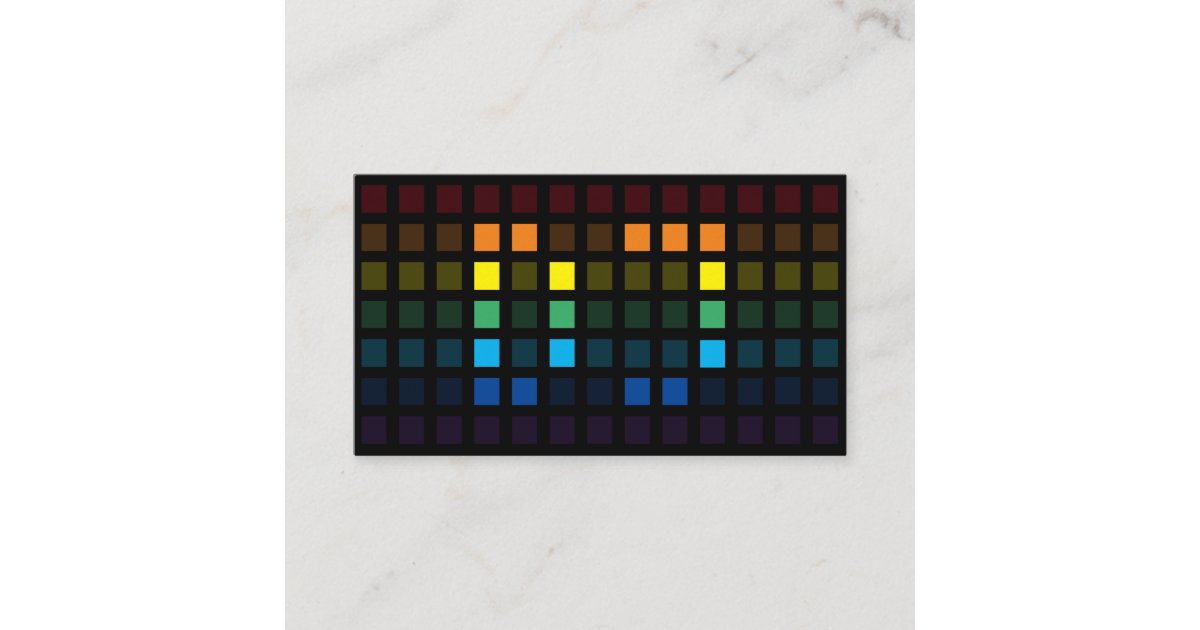 Elegant DJ rainbow squares music equalizer VJ Business Card | Zazzle