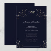 Elegant DNP degree Gold Blue Graduation Party Invitation | Zazzle
