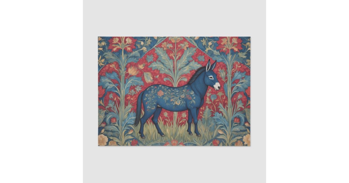 Elegant Donkey William Morris Inspired Patterned Tissue Paper | Zazzle