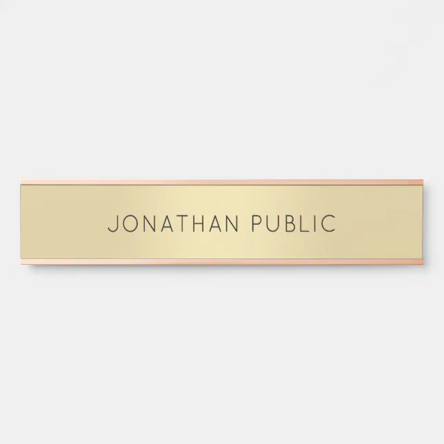 Elegant Door Signs Custom Trendy Gold Template | Zazzle