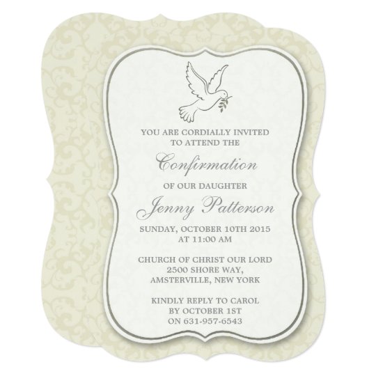Elegant Dove Holy Spirit Communion Or Confirmation Invitation | Zazzle.com