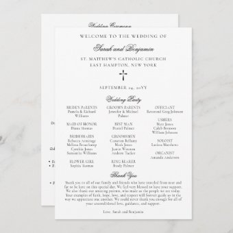 Elegant Downloadable Catholic Wedding Mass Program | Zazzle