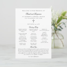 Elegant Downloadable Catholic Wedding Mass Program | Zazzle