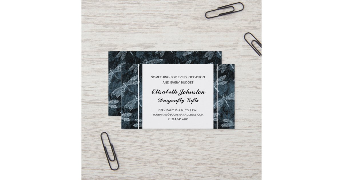 Elegant Dragonfly Gift Shop or Boutique Business Card | Zazzle