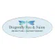 Elegant Dragonfly Logo Blue & Aqua Watercolor Name Tag | Zazzle