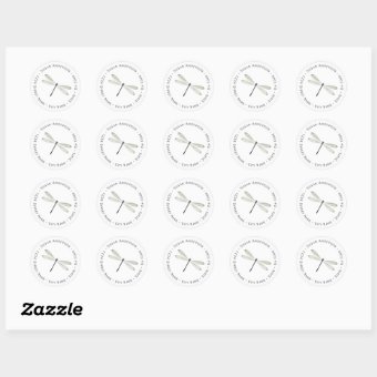 Elegant Dragonfly Return Address Label | Zazzle