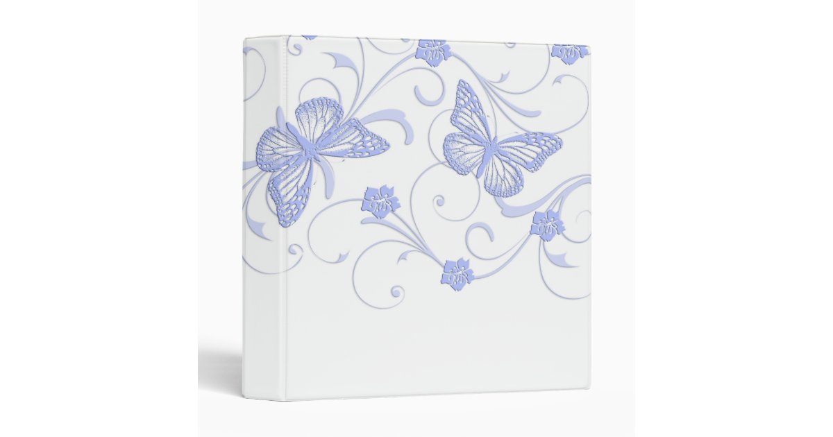 Elegant Dream Blue Butterfly Binder | Zazzle