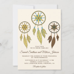 Elegant Dream Catchers Tribal Wedding Invitation | Zazzle