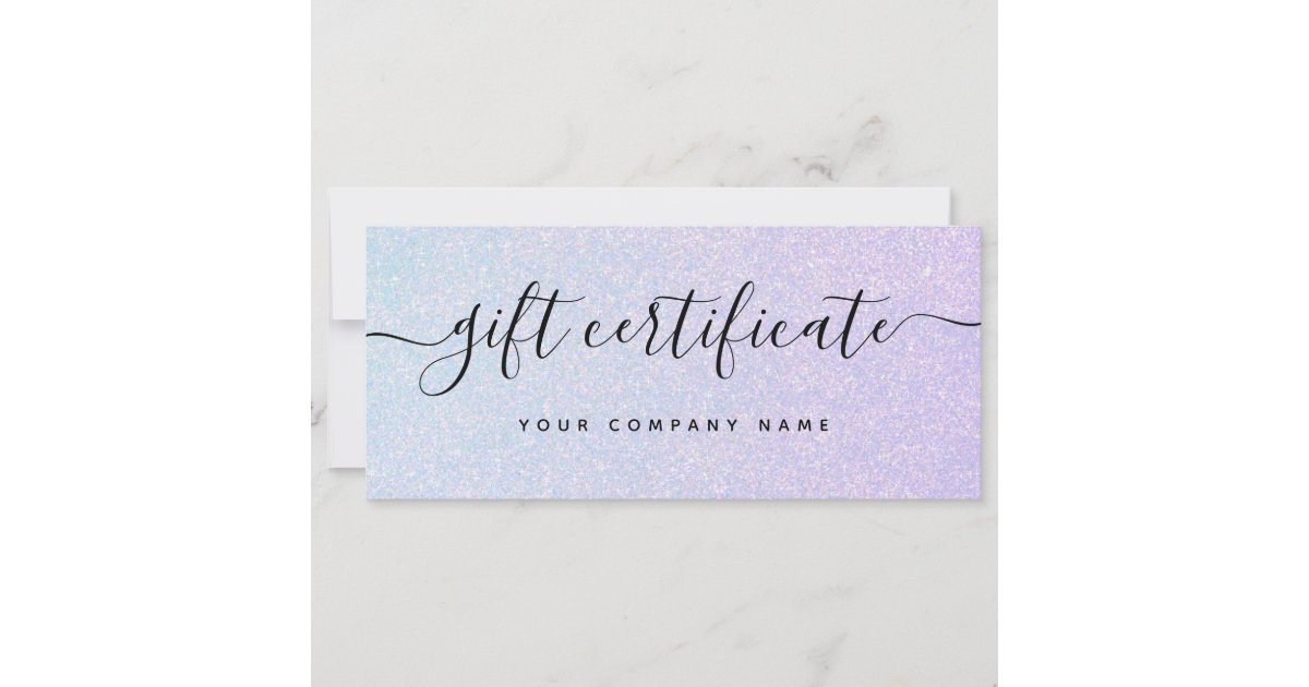 Elegant Dreamy Pastel | Glam Gift Certificate | Zazzle