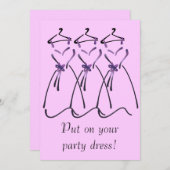 Elegant Dress Design with Customizable Slogan Invitation | Zazzle