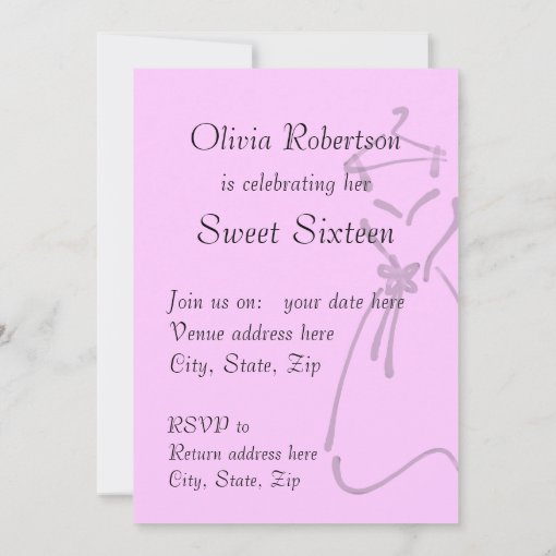 Elegant Dress Design with Customizable Slogan Invitation | Zazzle