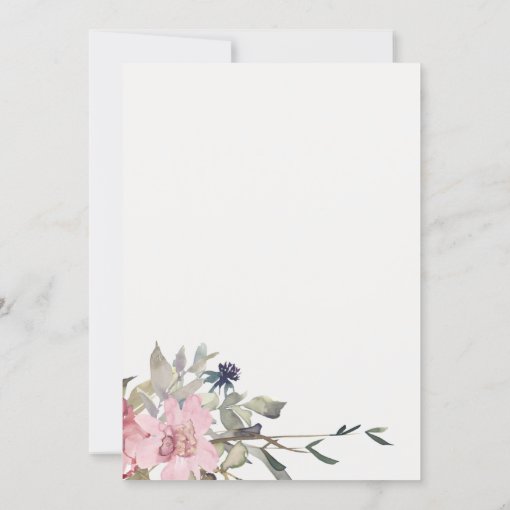 Elegant Dusky Blush Rose Floral Vow Renewal Invite Zazzle