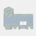 Elegant Dusty Blue Botanical Greenery Wedding Favor Boxes | Zazzle