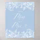 Elegant Dusty Blue Floral From Miss to Mrs Sign | Zazzle