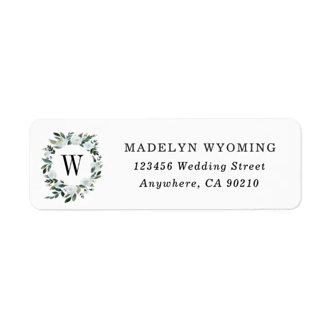 Elegant Dusty Blue Floral Rustic Garden Wedding Label | Zazzle