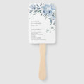 Elegant Dusty Blue Floral Wedding Program Hand Fan | Zazzle