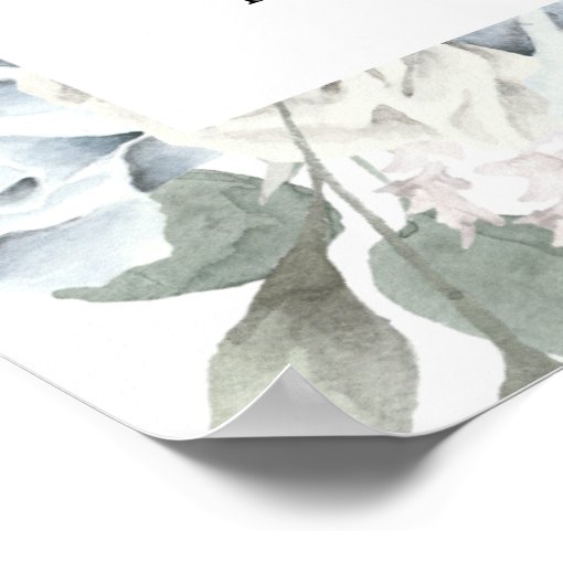 Elegant Dusty Blue Floral Wedding Welcome Poster | Zazzle