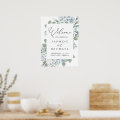 Elegant Dusty Blue Floral Wedding Welcome Poster | Zazzle