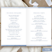 Elegant Dusty Blue Folded Wedding Ceremony Program | Zazzle